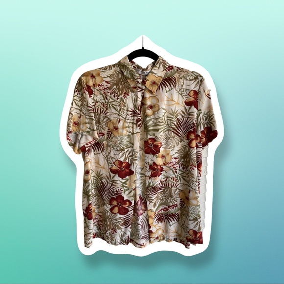 Josephine Chaus | Tops | Vintage Josephine Chaus Womens Hawaiian Shirt ...